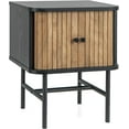 Mid-Century Modern Nightstand Wood Bedside Tables with Sliding Doors ...