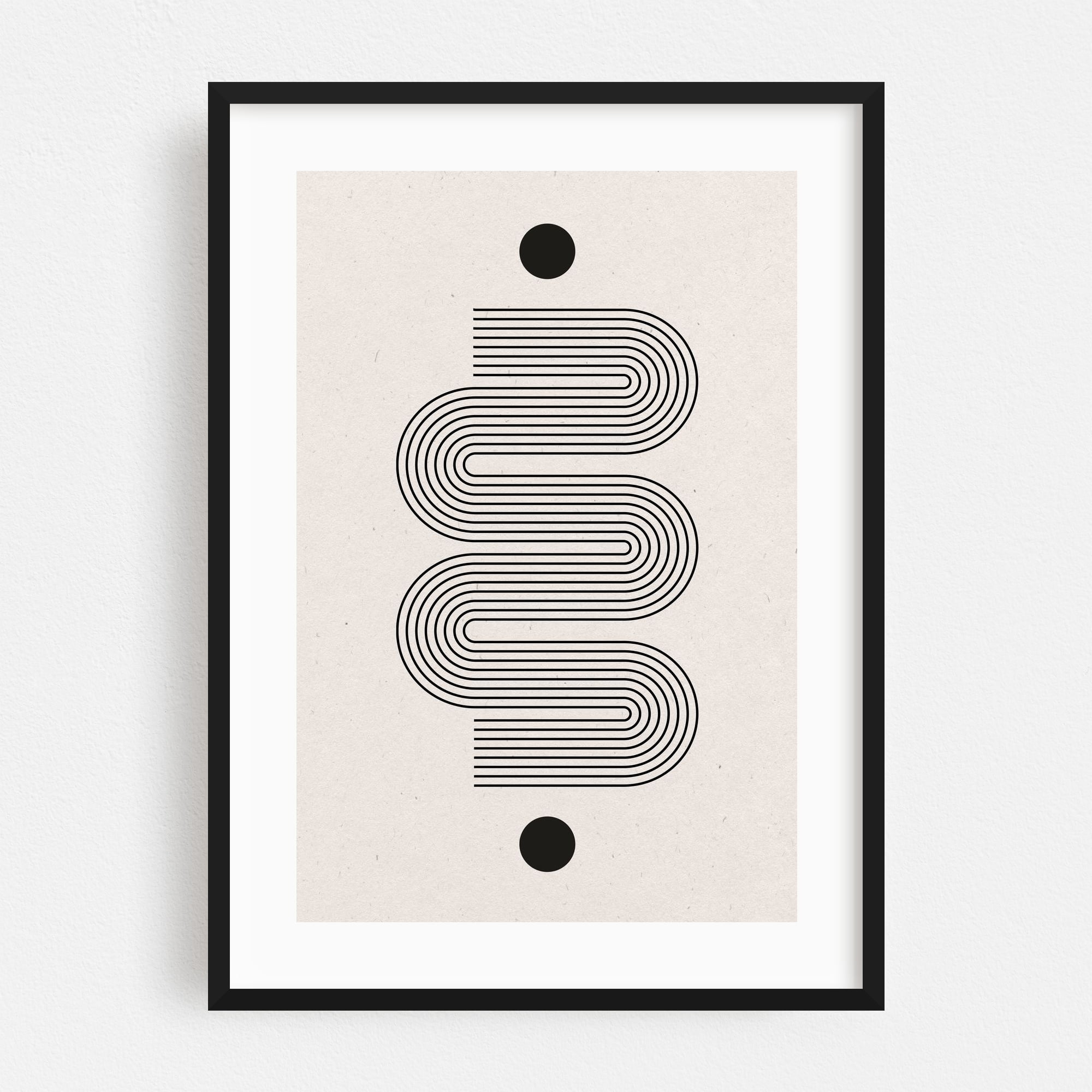 Mid Century Modern Objects No.1 - Mixed Media Geometric Minimalist Line ...
