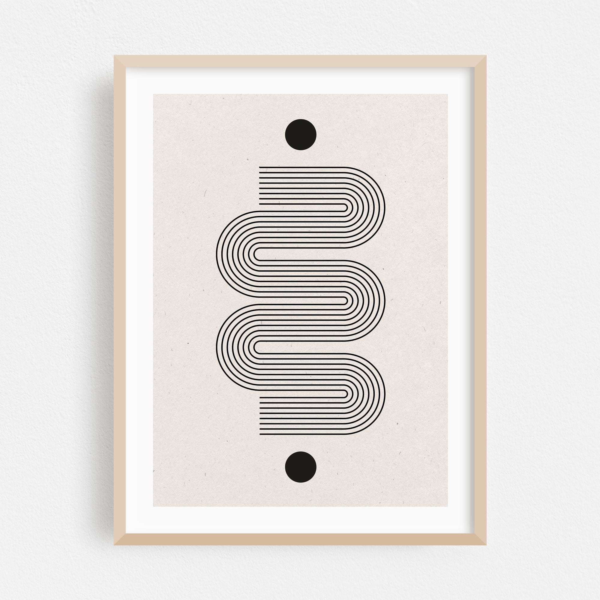 Mid Century Modern Objects No.1 - Mixed Media Geometric Minimalist Line ...