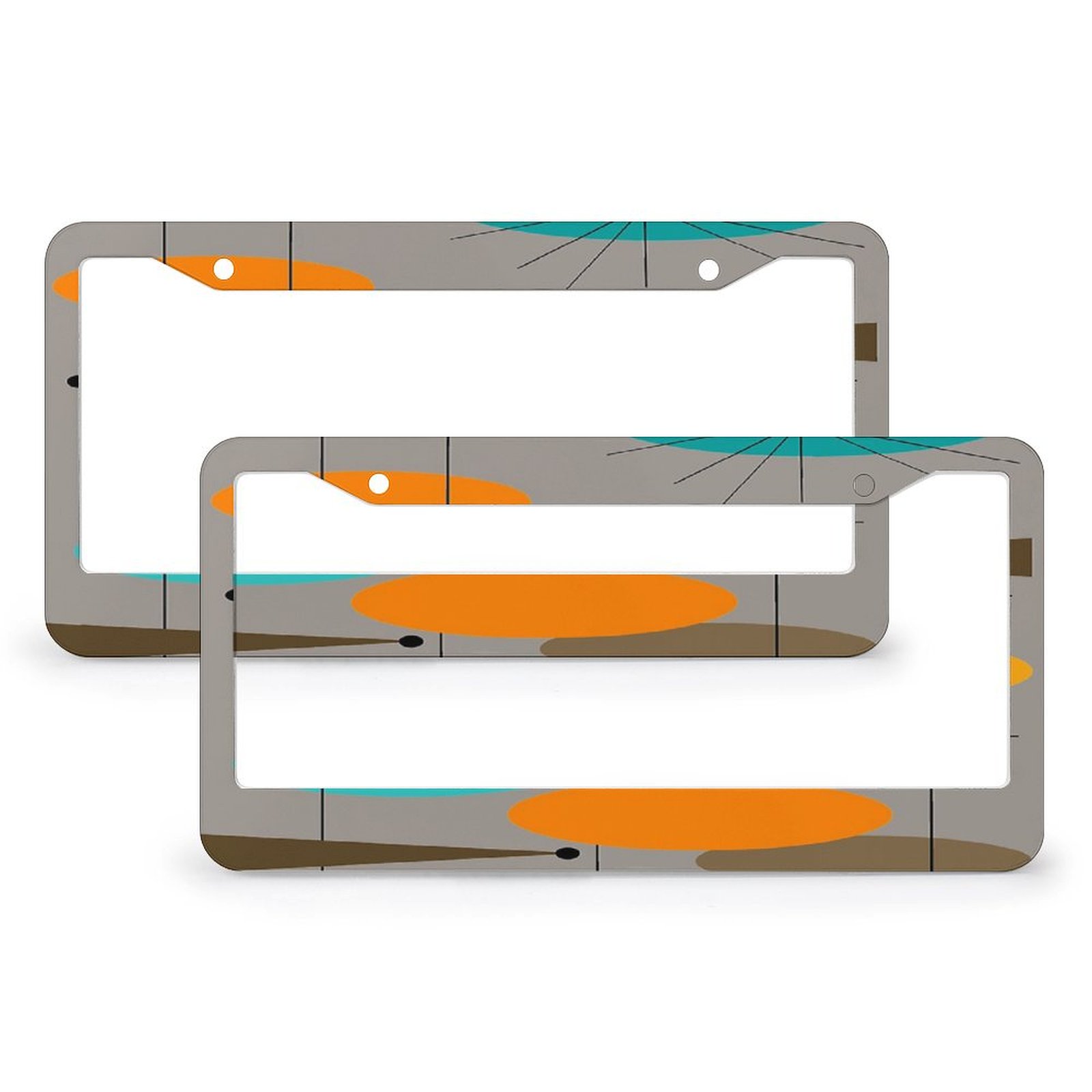 Mid-Century Modern Ovals Iii License Plate Frame - 2 Pack Tags Frames ...