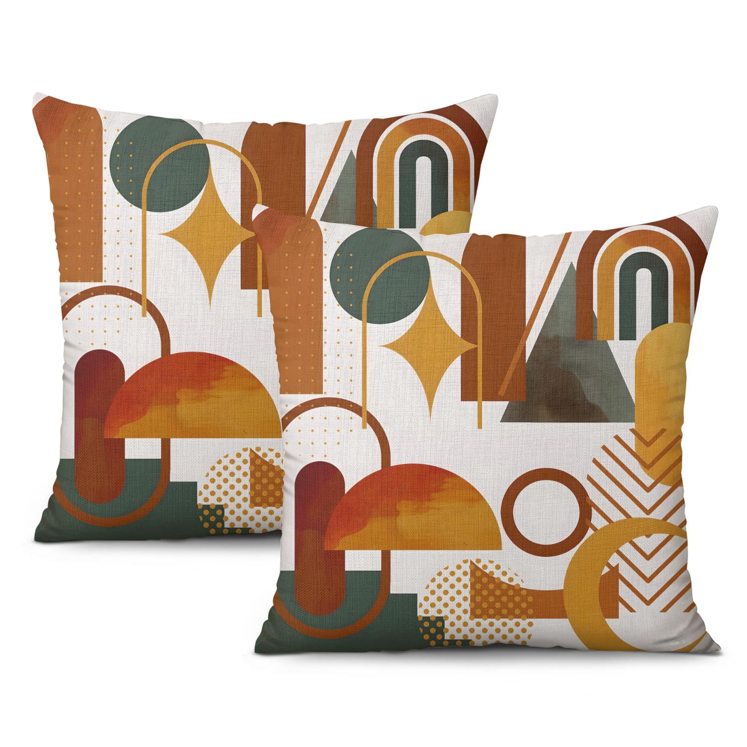 Mid Century Modern Pillow Covers Set of 2, 16x16 - Abstract Art ...