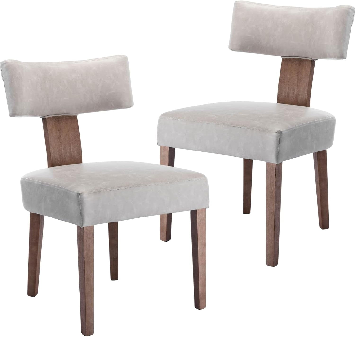 Mid Century Modern Rattan Dining Chairs Set of 2 Farmhouse PU Leather ...