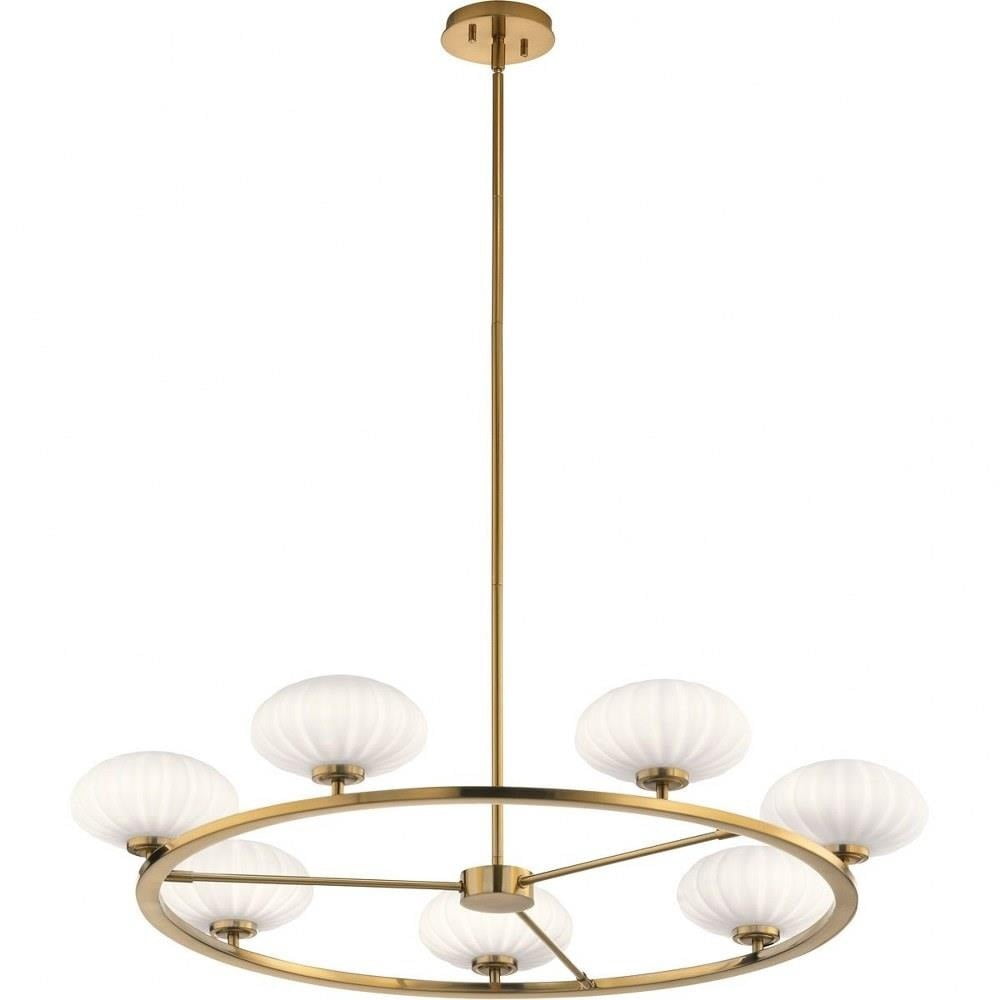 Mid Century Modern Seven Light Chandelier-Fox Gold Finish Bailey Street ...