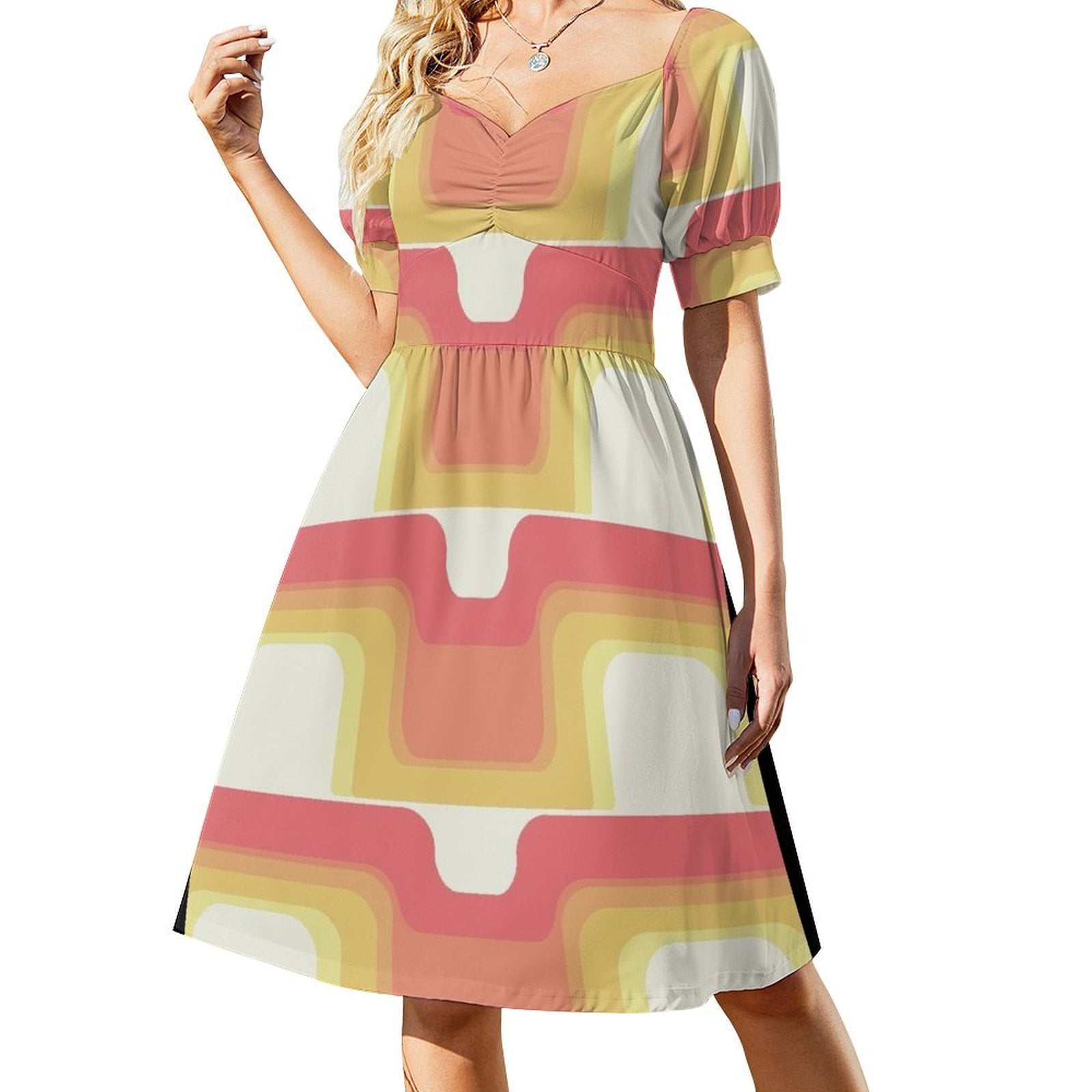 Mid-Century Modern Sherbet Wave Sleeveless Dress african dresses for ...