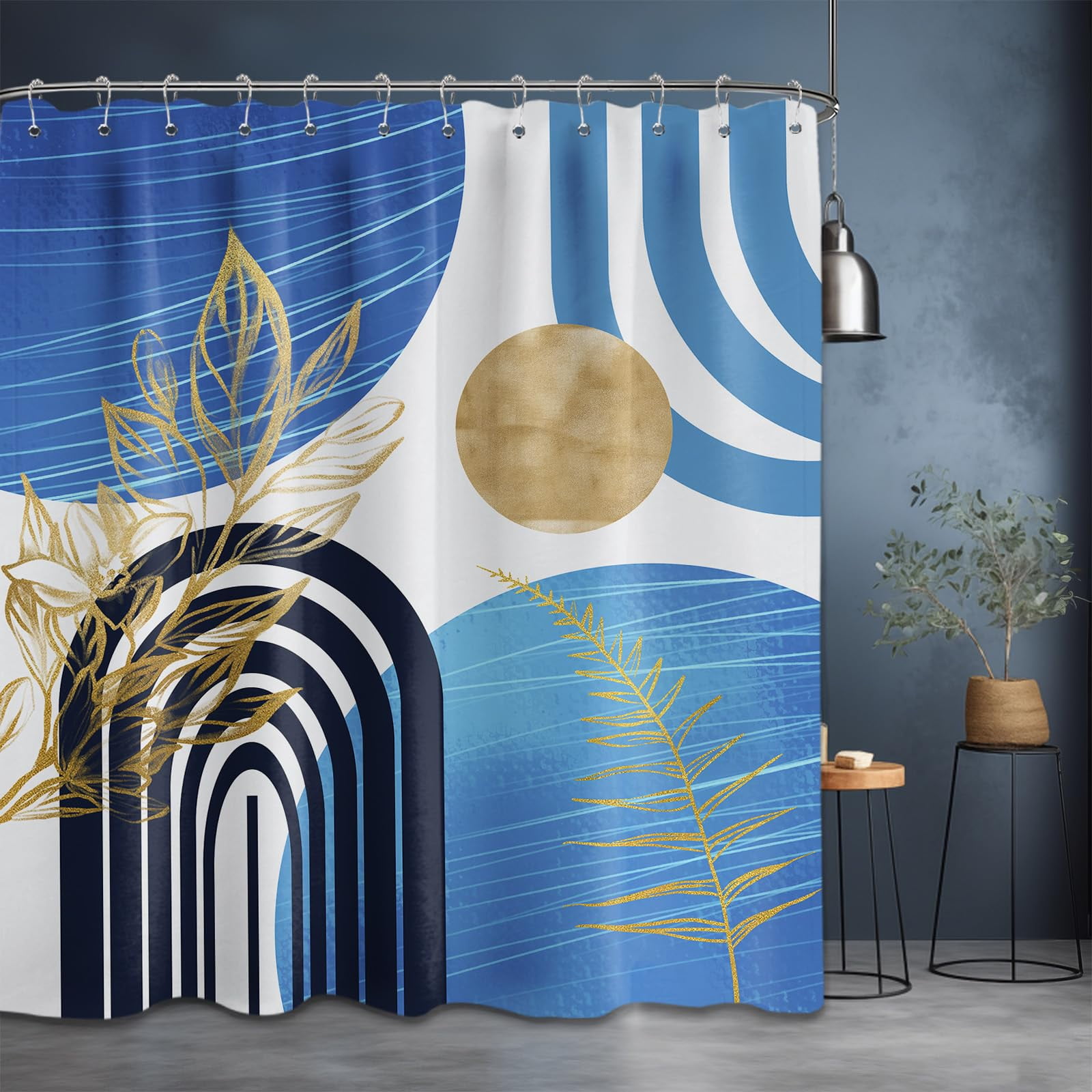 Mid Century Modern Shower Curtain Black and White Shower Curtains for ...