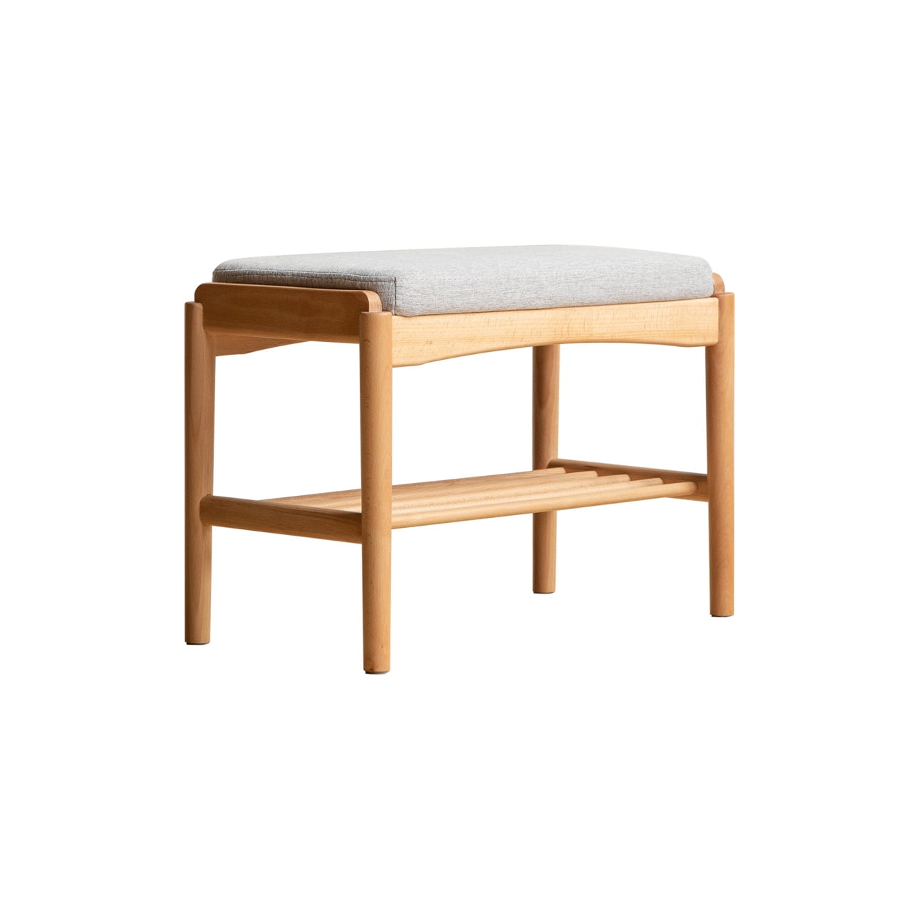 Mid-Century Modern Solid Wood Shoe Storage Bench with High Rebound ...