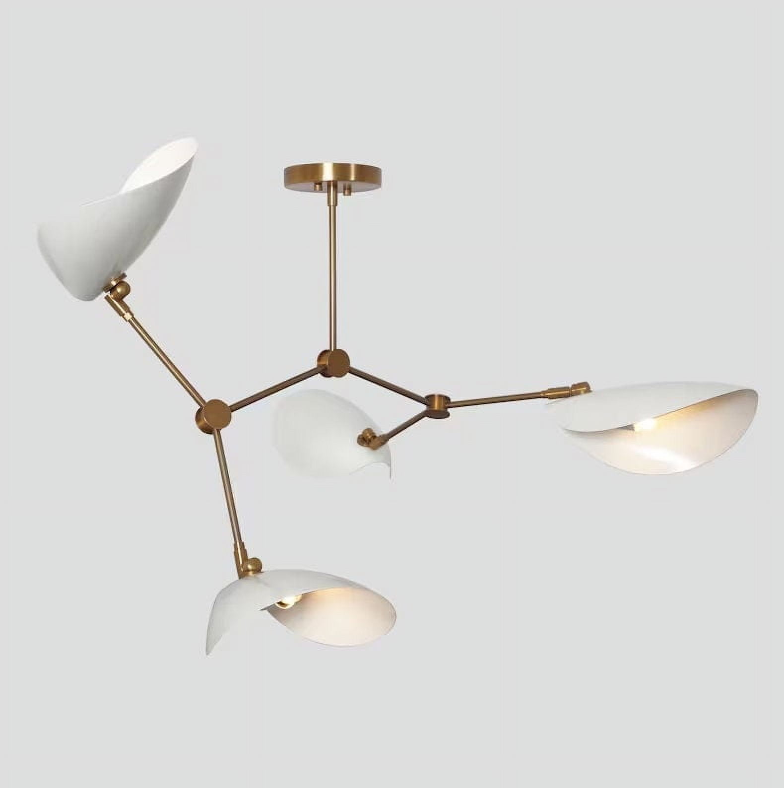 Mid Century Modern Stingray Light Sputnik Chandelier, Four Arms Curved ...