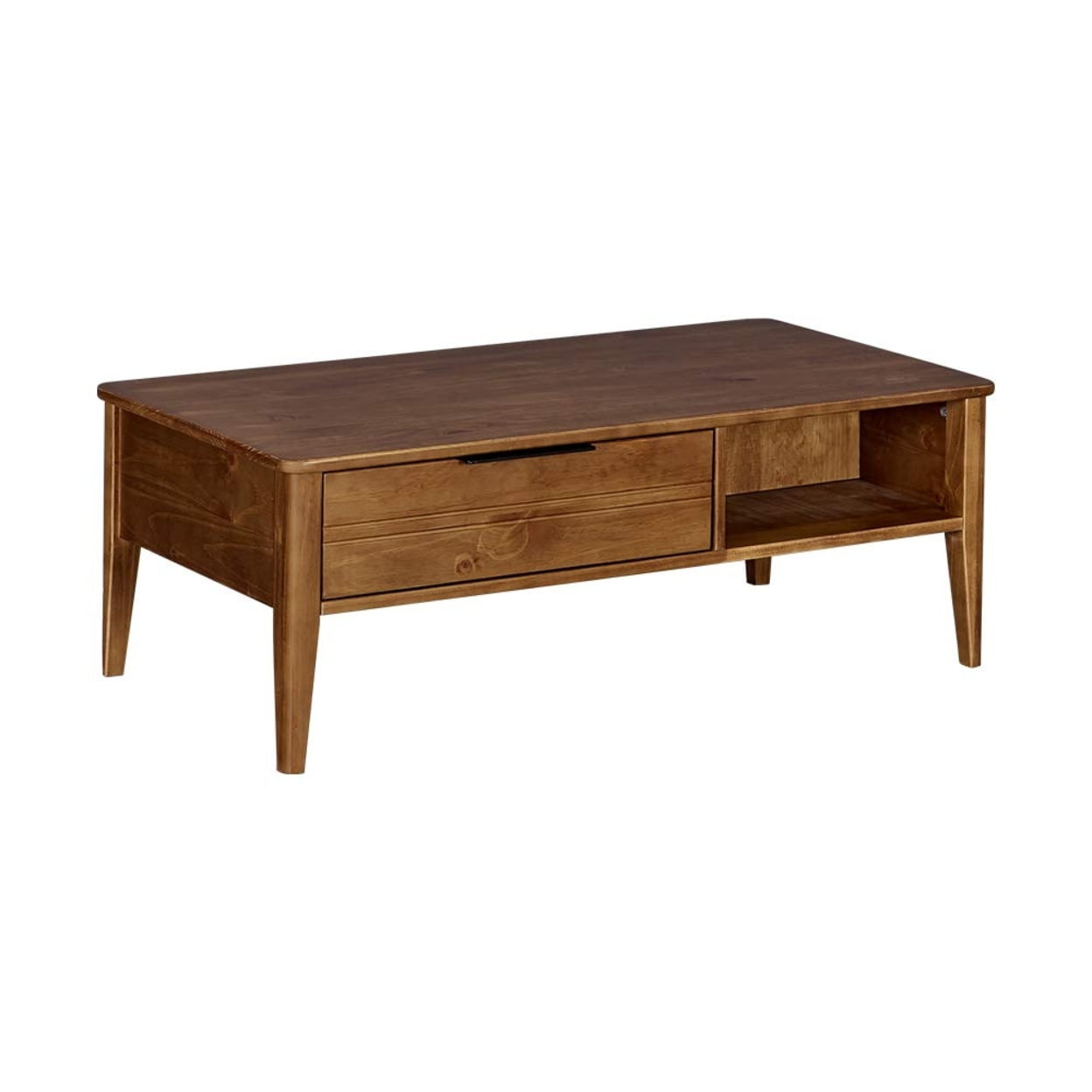Mid Century Modern Style Wooden Coffee Table with One Drawer, Brown ...