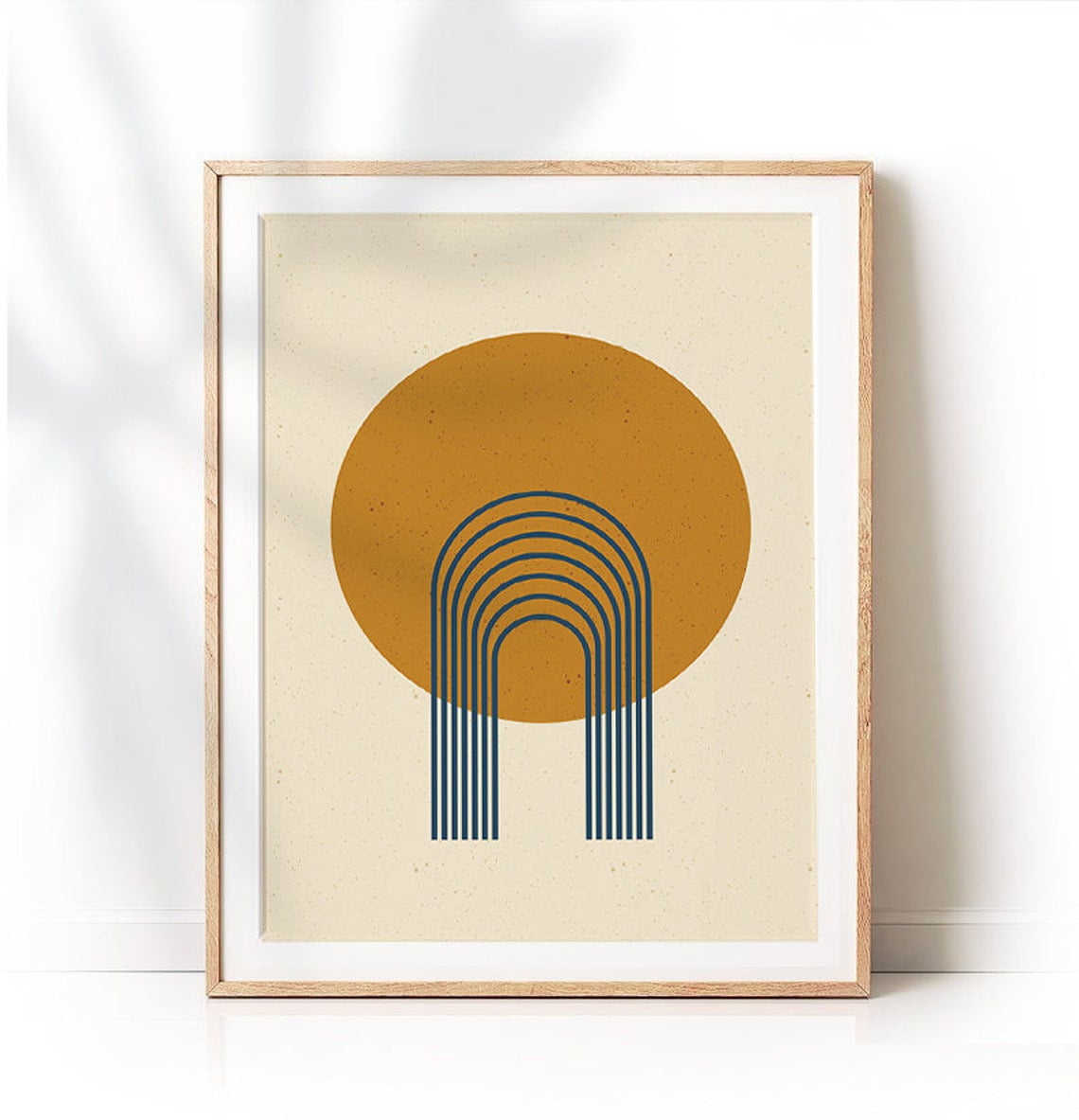 Mid Century Modern, Sun And Rainbow, Mustard Wall Art, Midcentury Wall ...