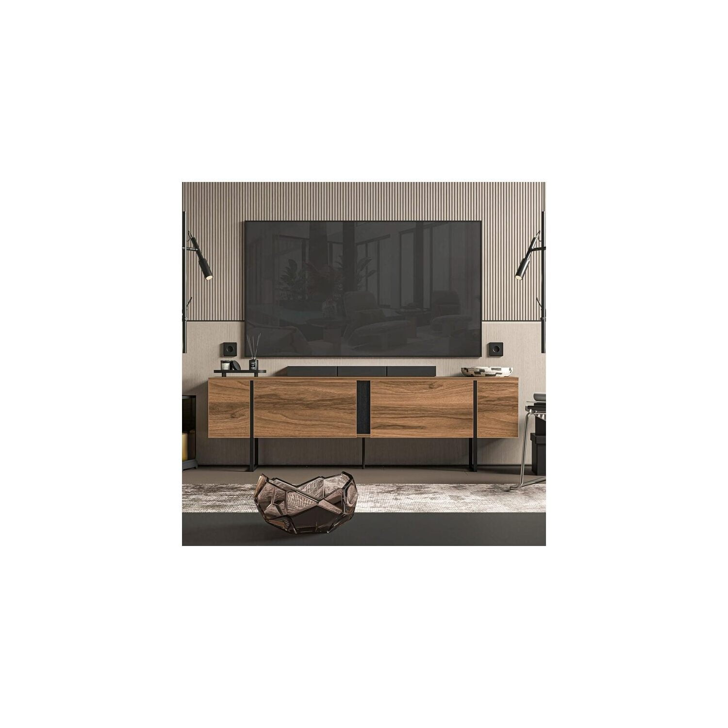 Mid Century Modern TV Stand - 75 Inch TV Entertainment Center with ...