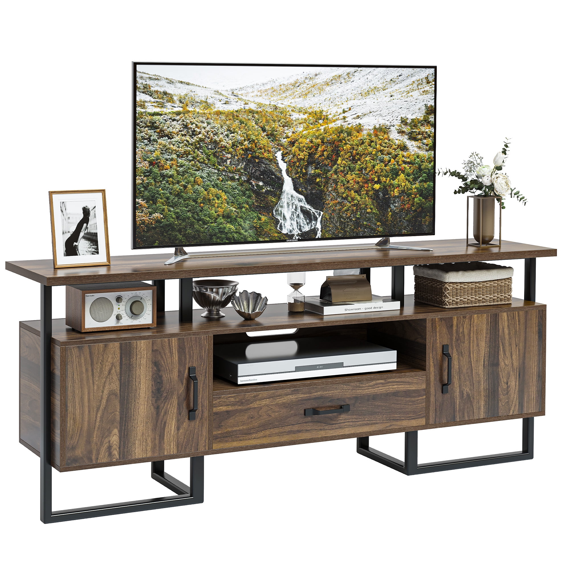 Mid Century Modern TV Stand for 75 inch TV, Entertainment Center with ...