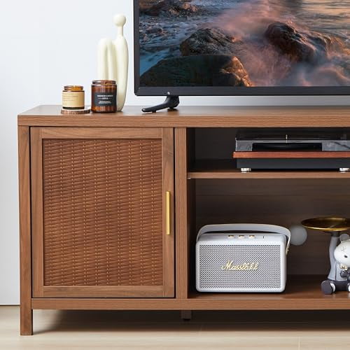 Mid Century Modern TV Stand with Storage Cabinet, 55 inch Low TV ...