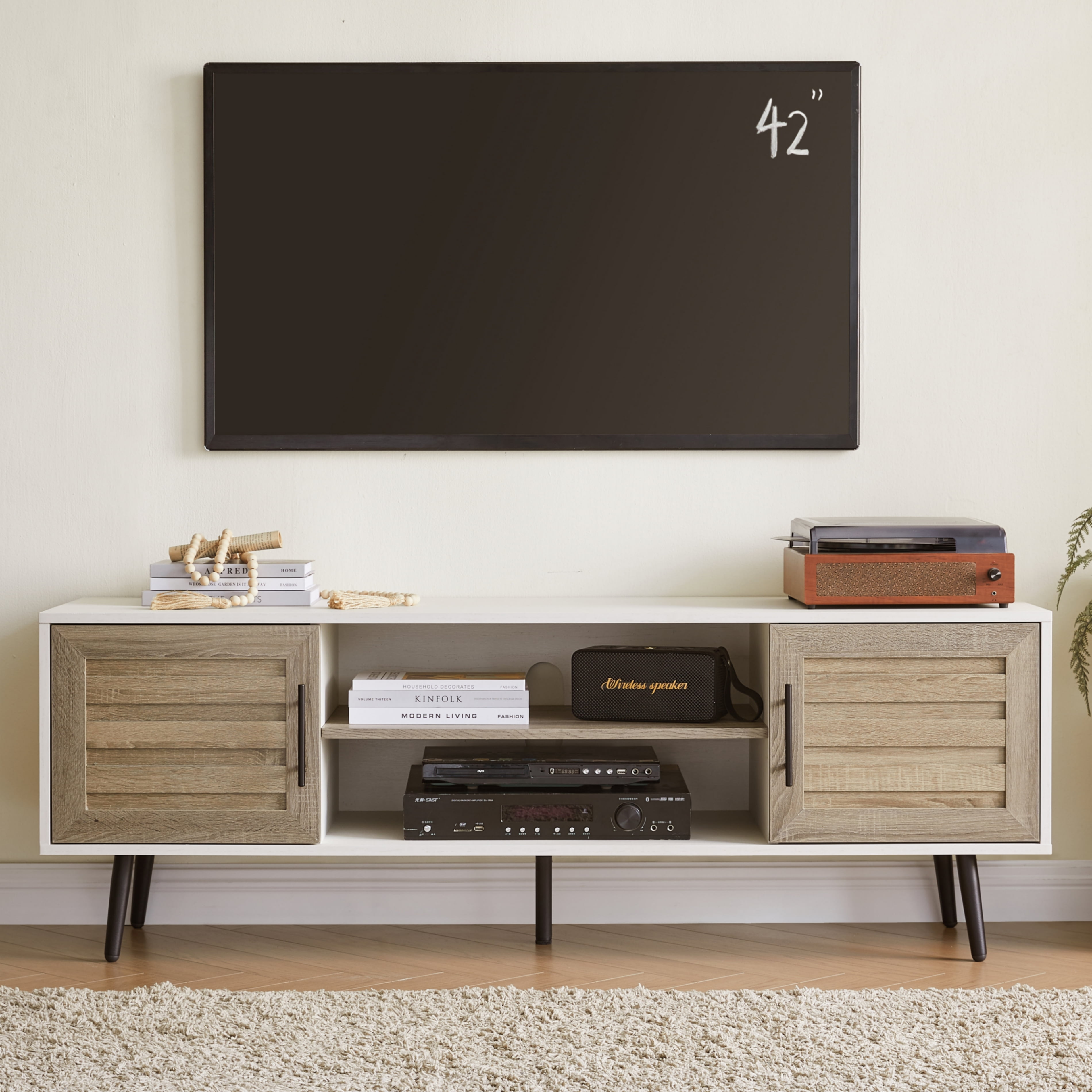 Mid Century Modern TV Stand for 65 inch TV, Entertainment Center with ...