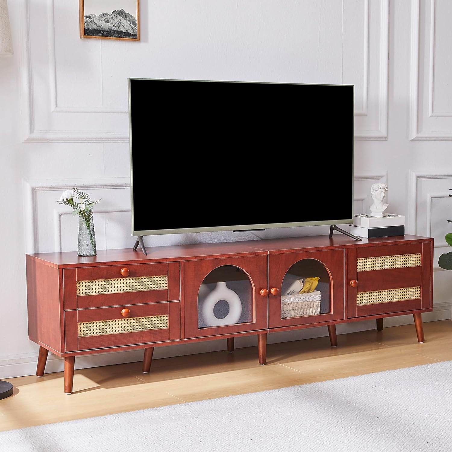 Mid Century Modern TV Stand for 80 inch TV, LED Entertainment Center ...