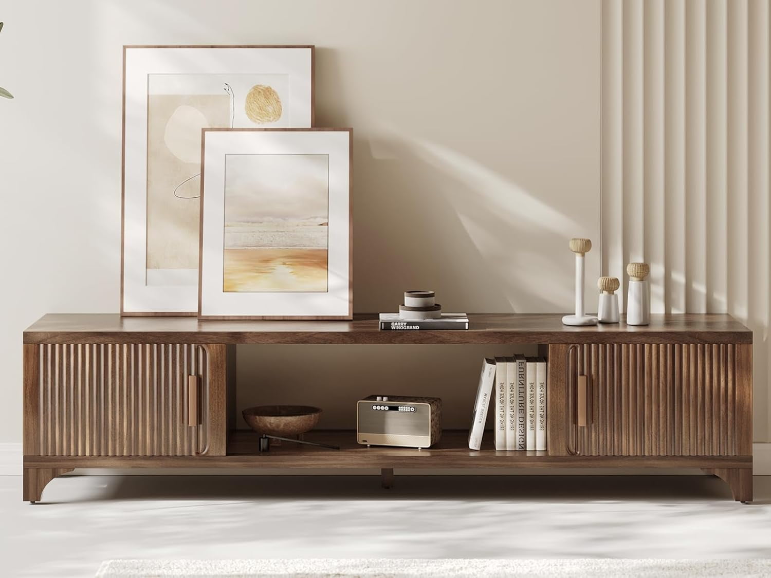 Mid Century Modern TV Stands for 65/70/75 Inch TV, Boho Media Console ...