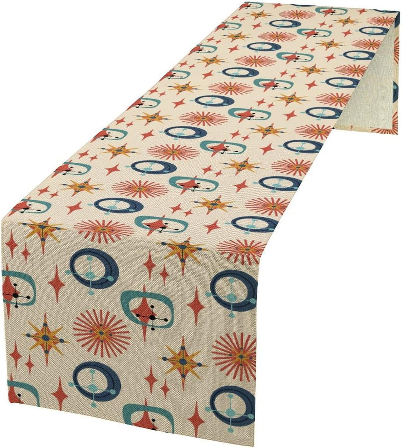 Mid Century Modern Table Runner Abstract Style Colorful Geometric ...
