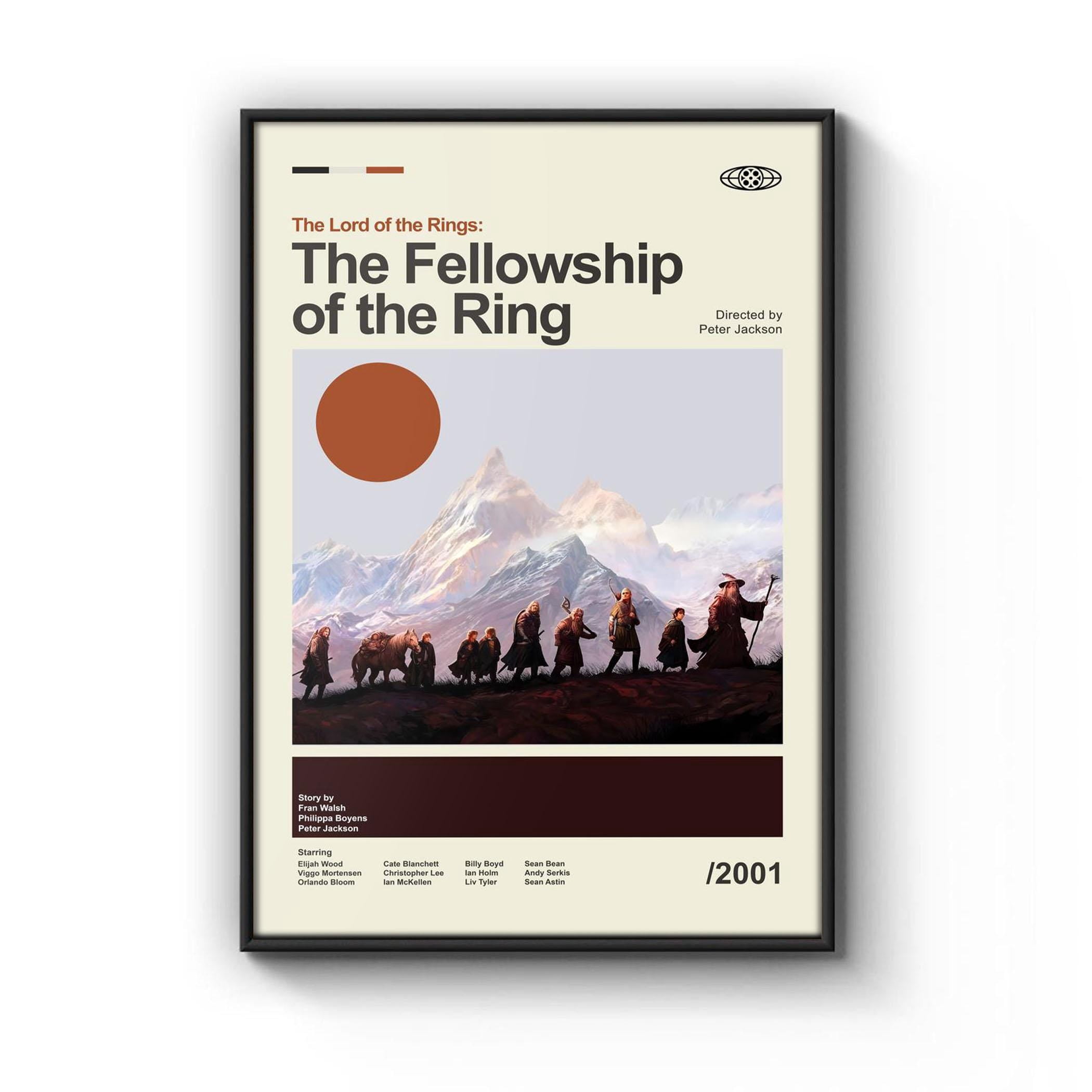 Mid Century Modern The Fellowship of the Ring Movie Poster, Retro Movie ...