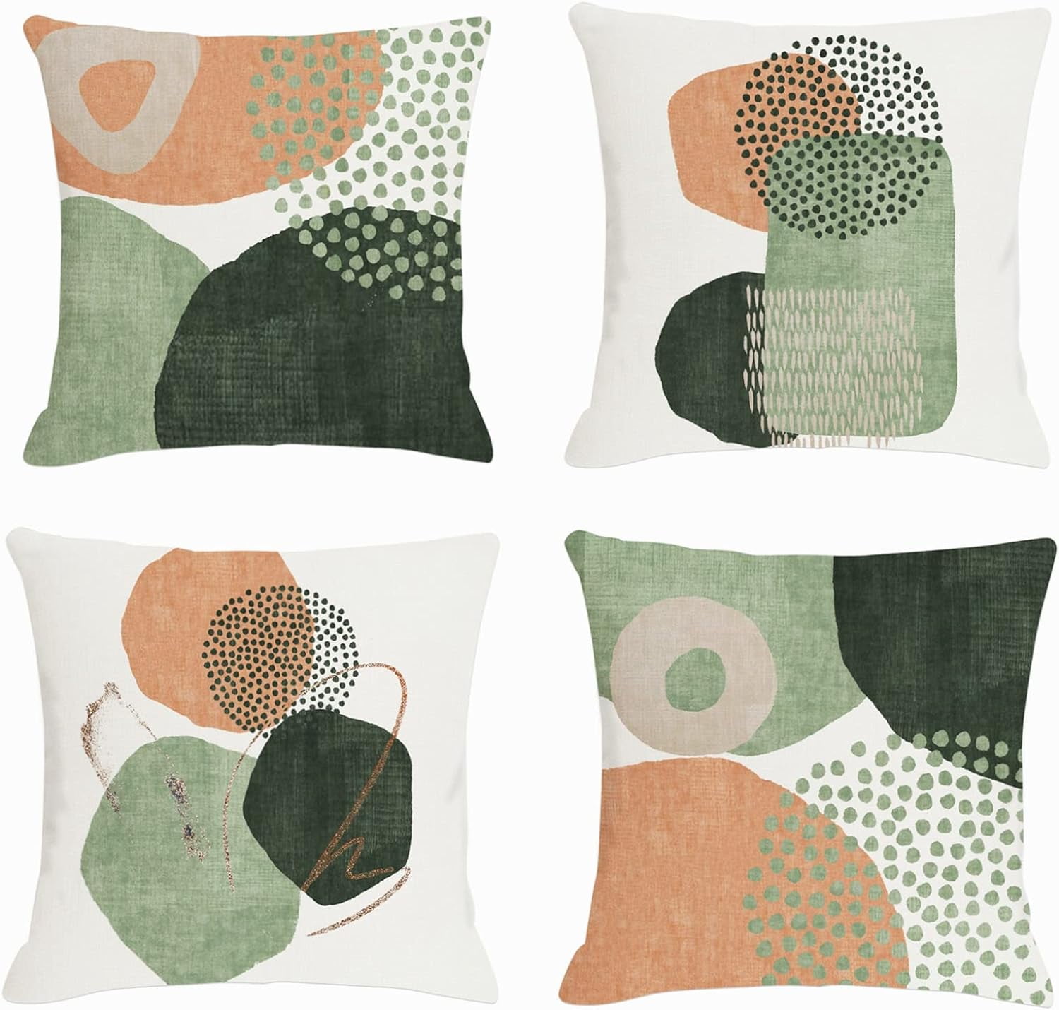 Mid Century Modern Throw Pillow Covers 18x18 Set of 4 Boho Aesthetic ...
