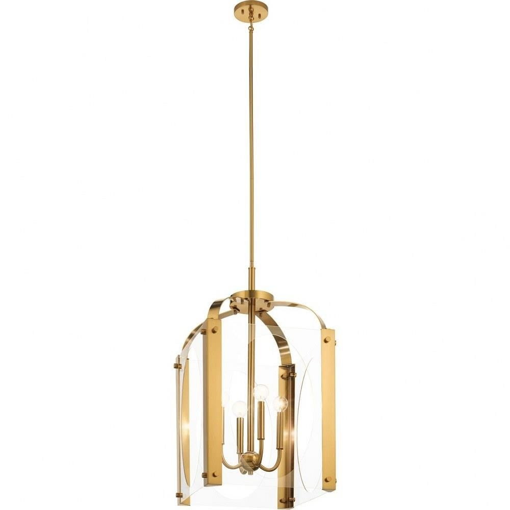 Mid Century Modern Transitional Four Light Chandelier-Fox Gold Finish ...