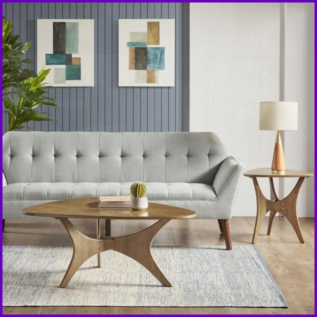 Mid-Century Modern Triangle Coffee Table with Elm Veneer - Easy ...