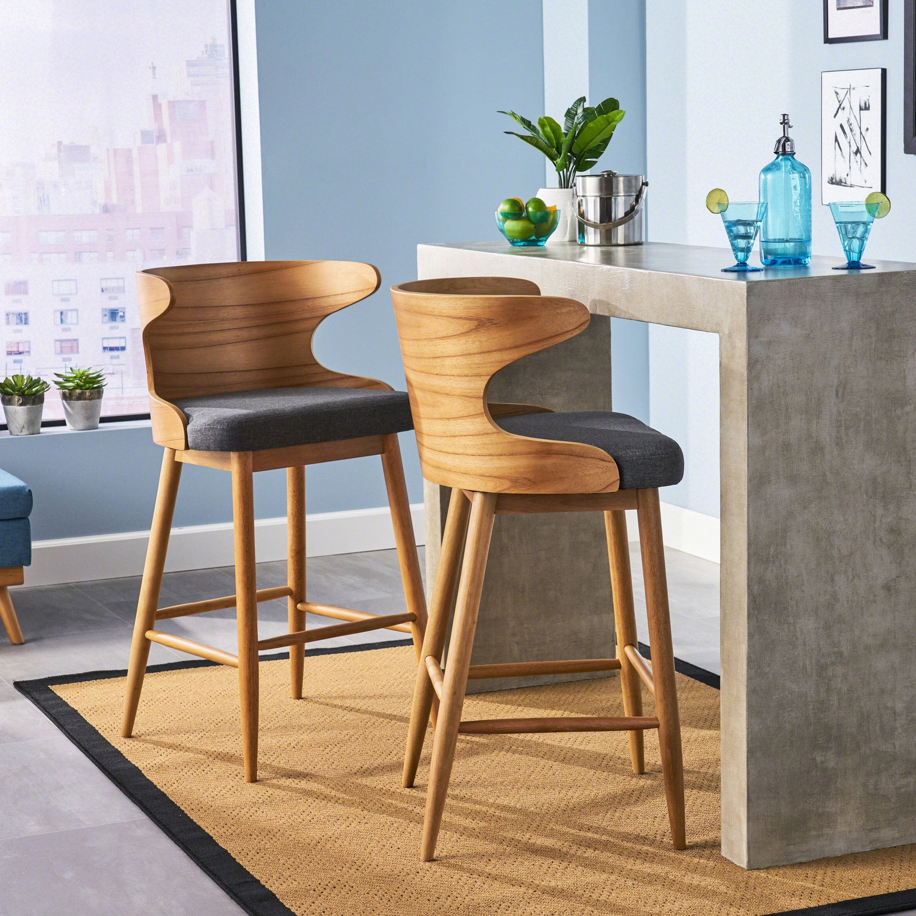 Mid - Century Modern Upholstered Bar Stools | Beautify Your Lounge ...