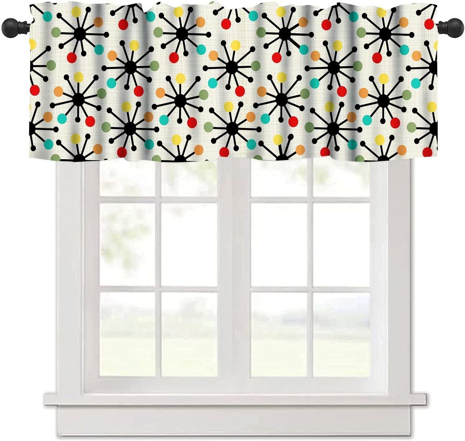 Mid Century Modern Valance for Windows,Abstract Geometry Curtain ...
