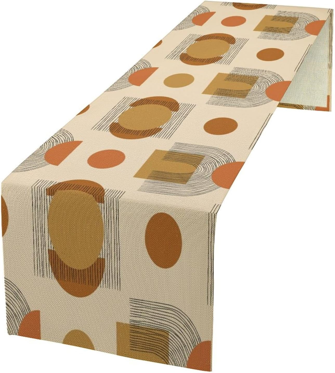 Mid Century Moon Sun Table Runner, Aesthetic Abstract Geometric Shapes ...