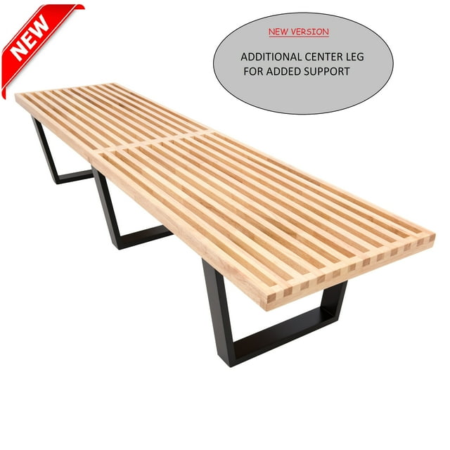 Mid-Century Natural Inwood Platform Bench - 6 Feet - Walmart.com