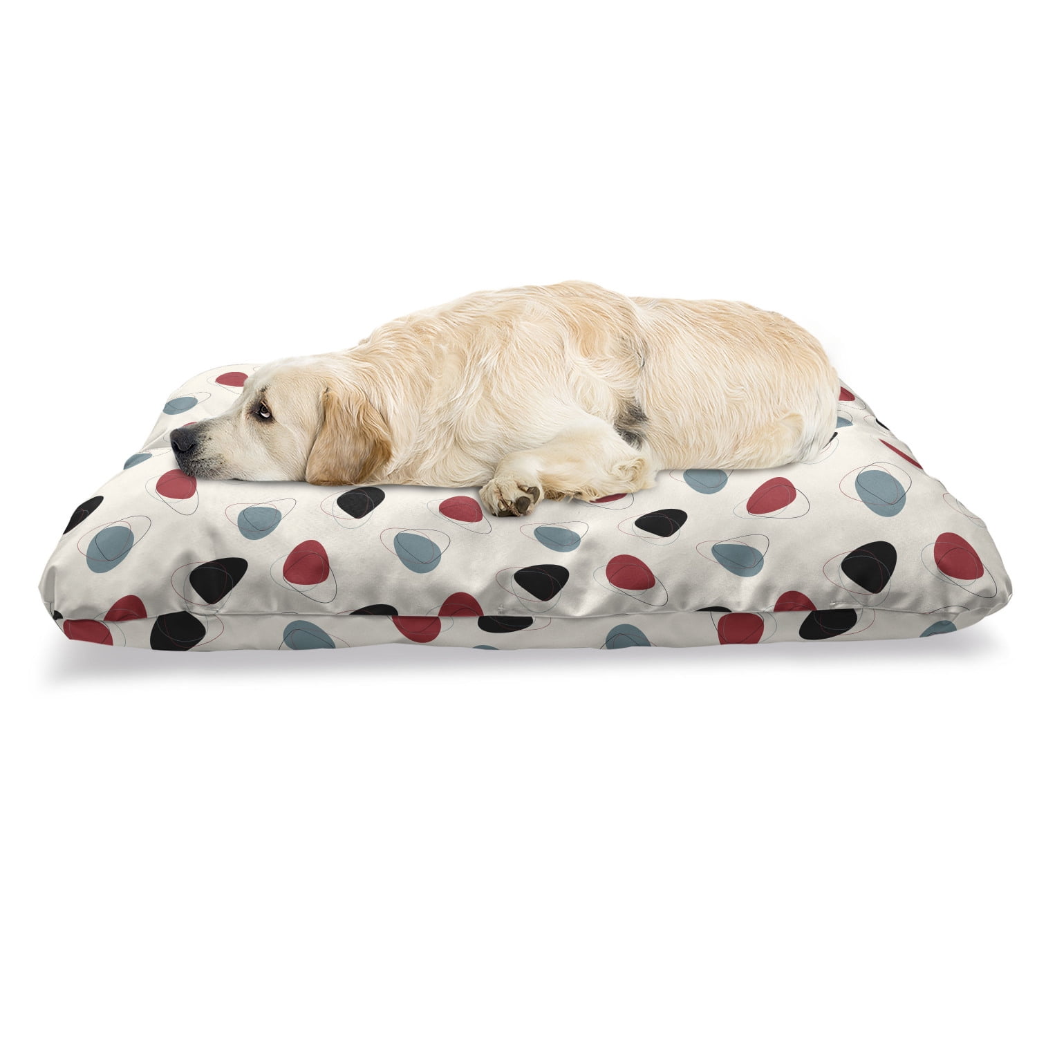 Mid Century Pet Bed, Retro Revival Space Design with Random Abstract ...