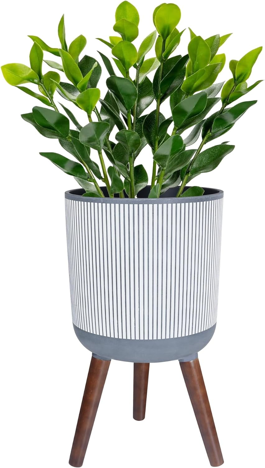 Mid Century Planters for Indoor Plants with Stand, 12 Inches Modern ...