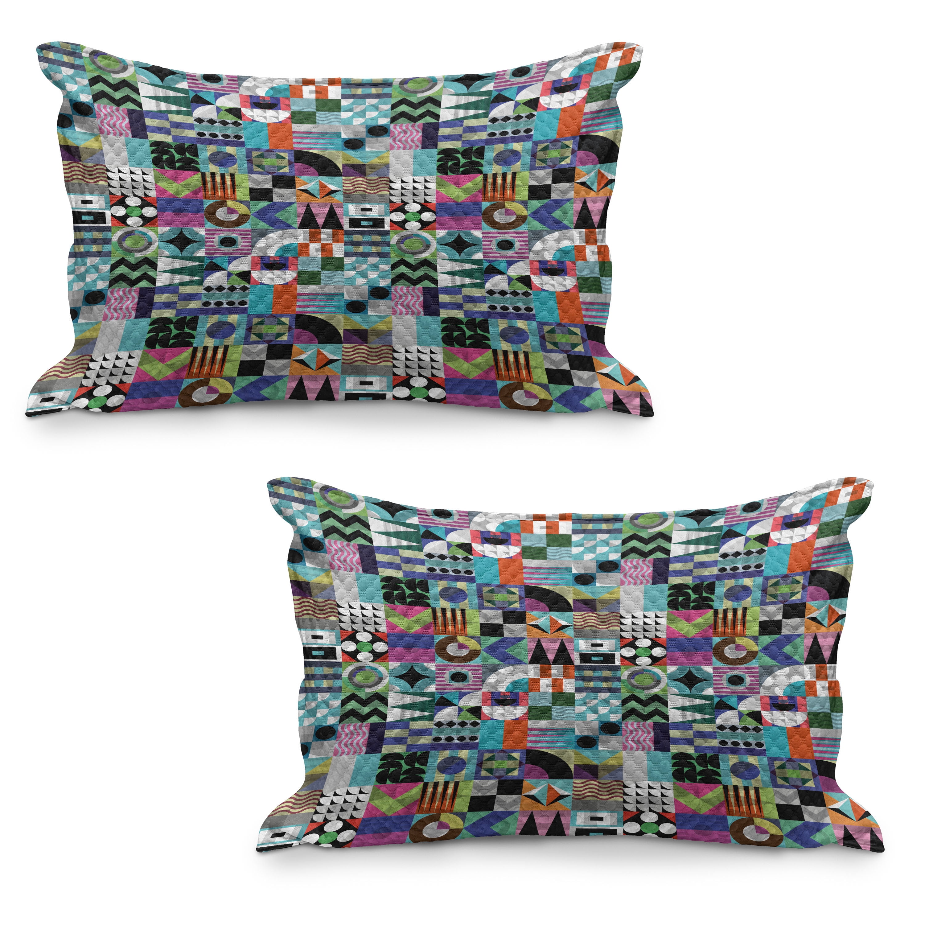 Mid Century Quilted Pillowcover Set of 2, Mix of Various Different ...