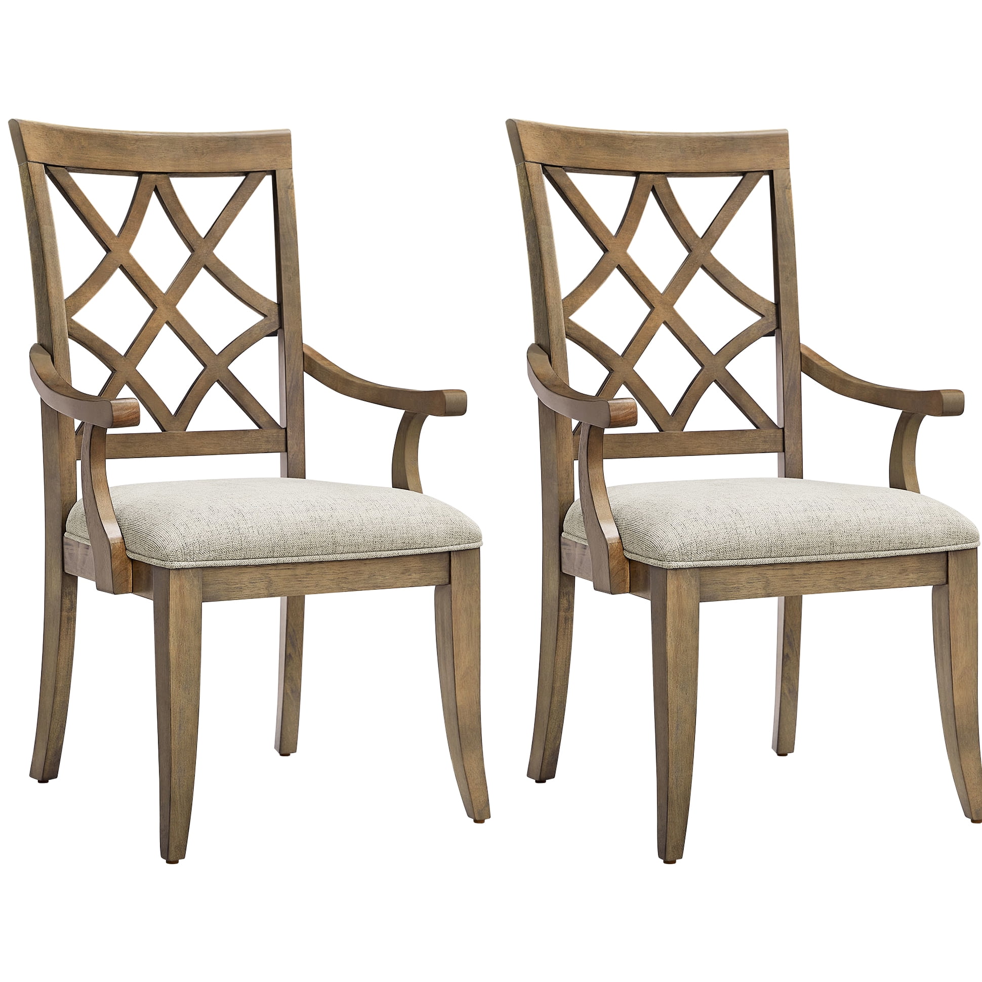 Mid Century Retro Arm Dining Chairs, Of 2, Upholstered For Relax, White ...
