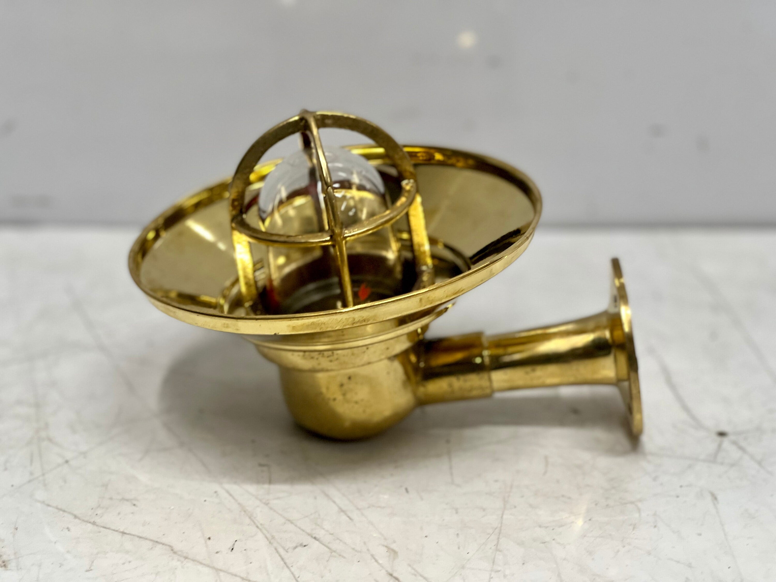 Mid Century Salvaged Cargo Ship Brass Maritime Wall Lamp Fixture with ...