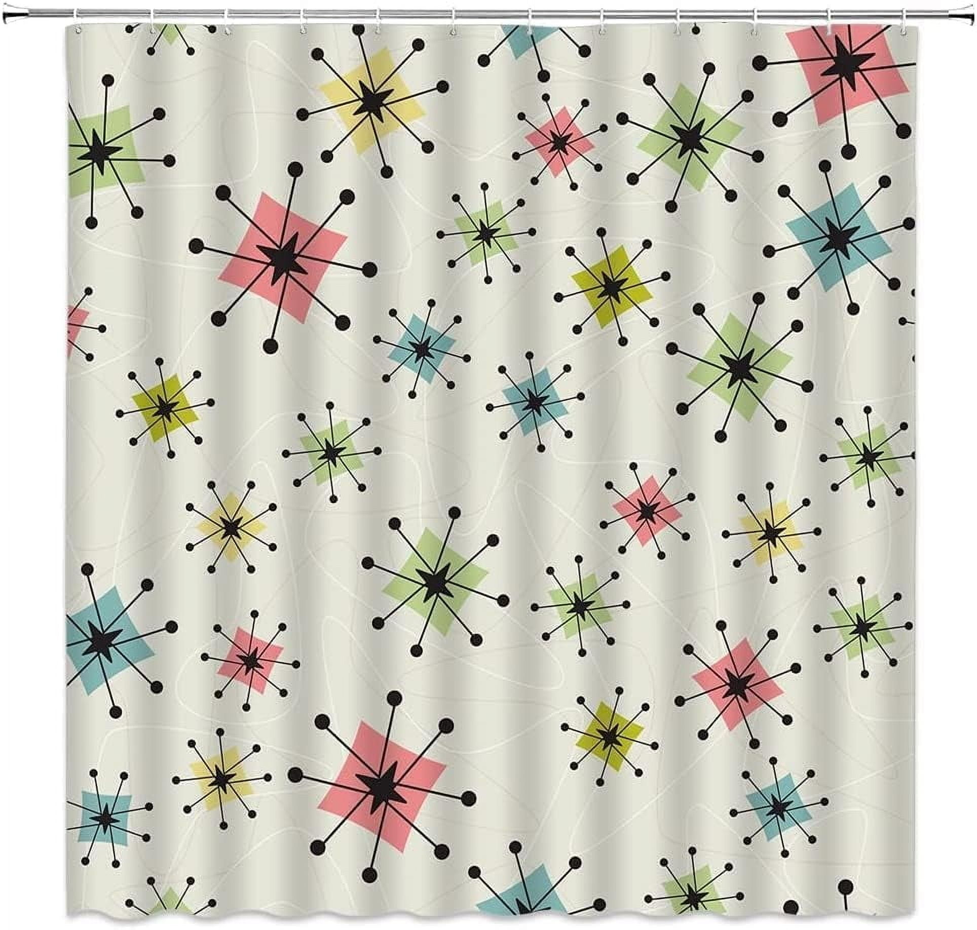 Mid-Century Shower Curtain Iconic Atomic Starburst Century Mid 60s ...