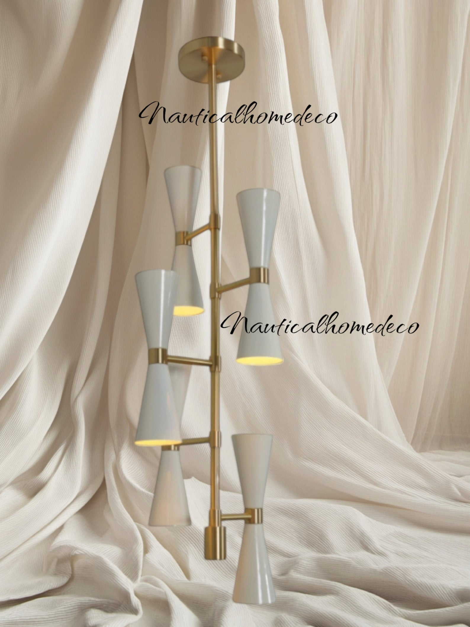 Nautical Home Deco Sputnik 10-Light Brass Chandelier - Modern Antique ...