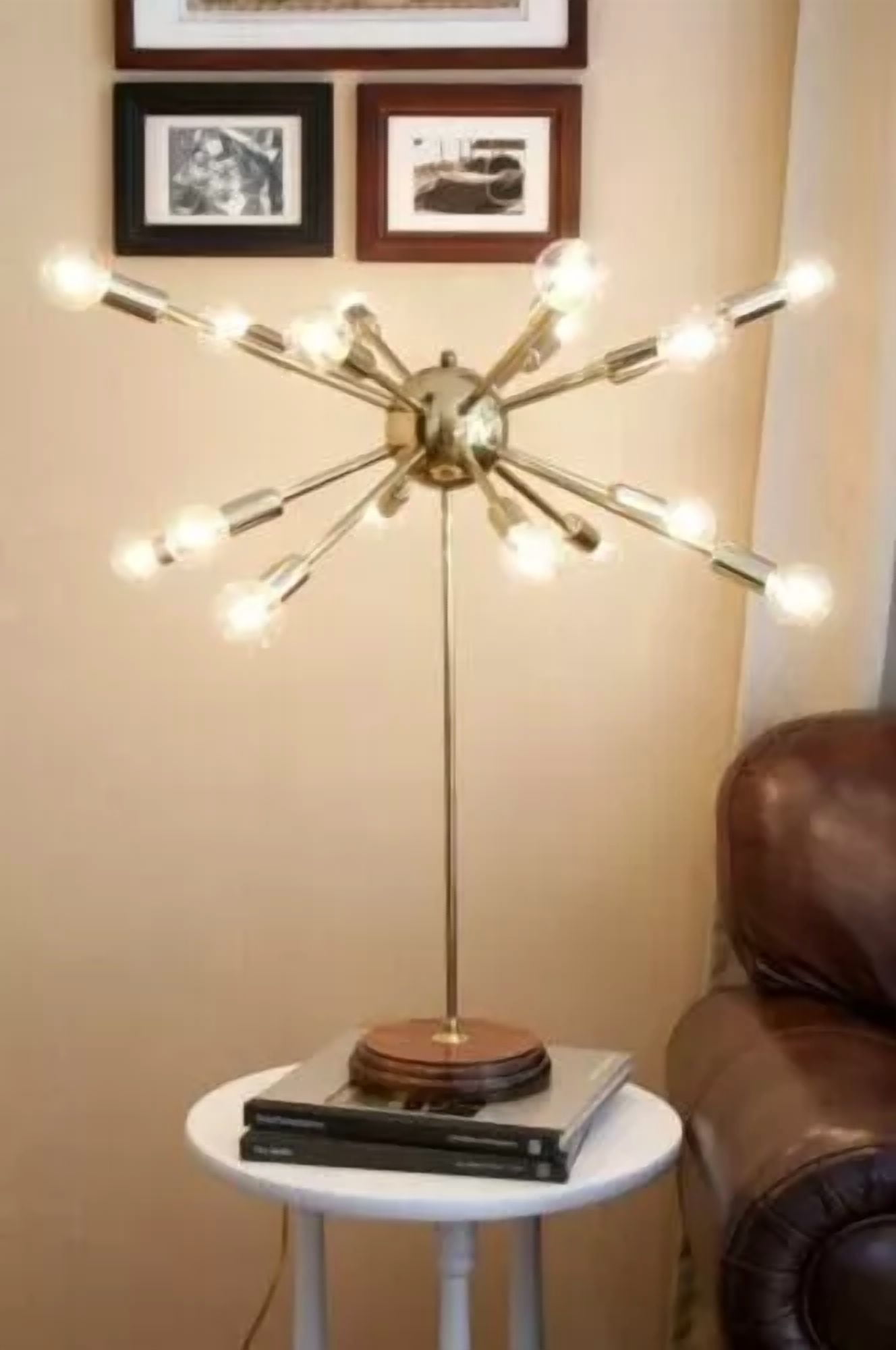 Mid Century Sputnik Style Table Lamp – 16-Bulb Retro Modern Starburst ...