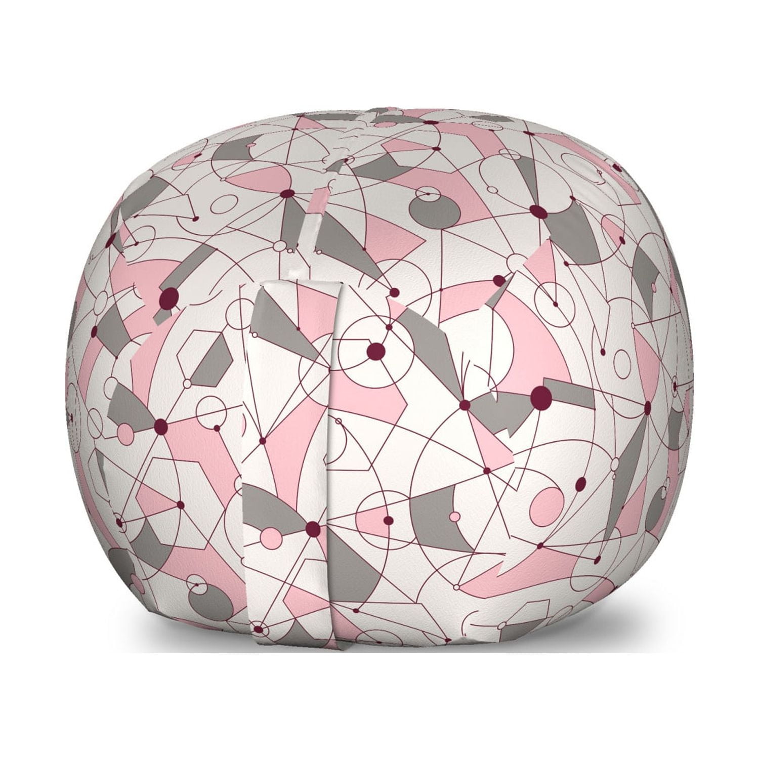Mid Century Storage Toy Bag Chair, Grid of Random Geometrical Shapes ...