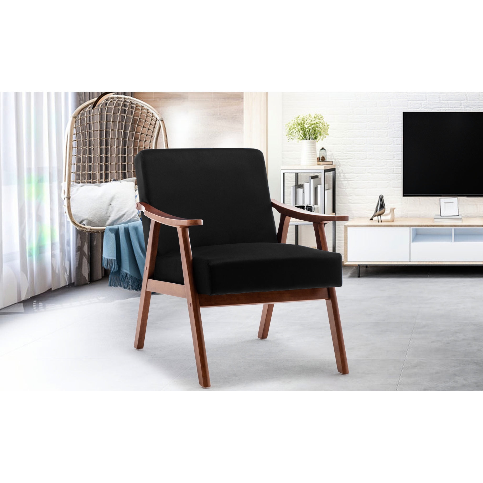 Mid-Century Style Accent Chair+Easy Assembly"-"Reading Room/Lounge ...