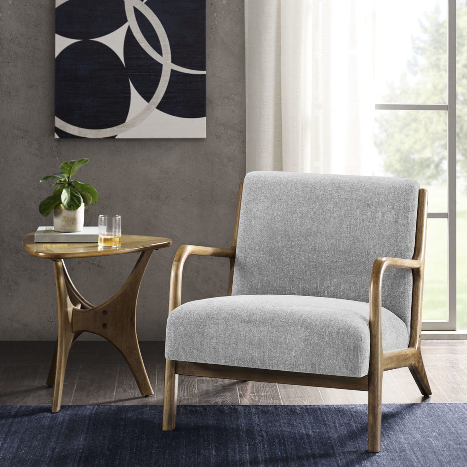 Mid Century Style Polyester Lounge Chair | Supports Relaxing Posture ...