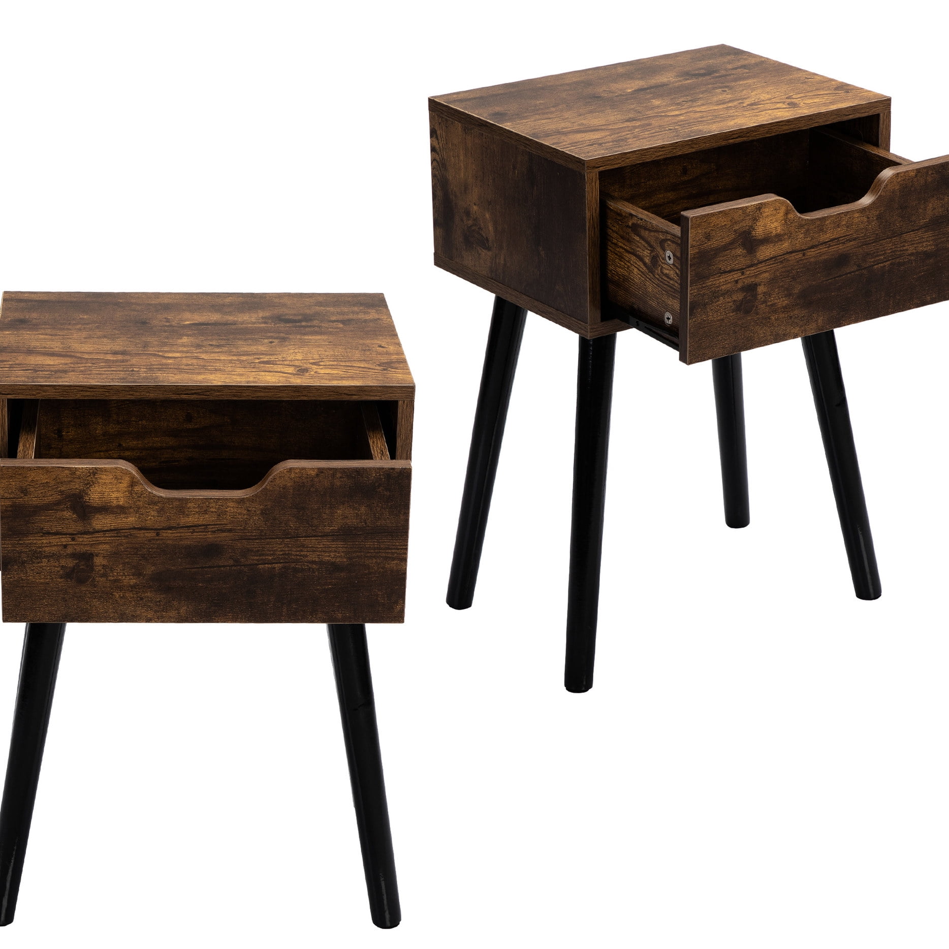 Mid - Century Style Side Tables / For Nightstand in Bedroom / Smooth ...