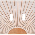 Mid Century Sun Light Switch Cover, 2 Gang Double Toggle Wall Plate for ...