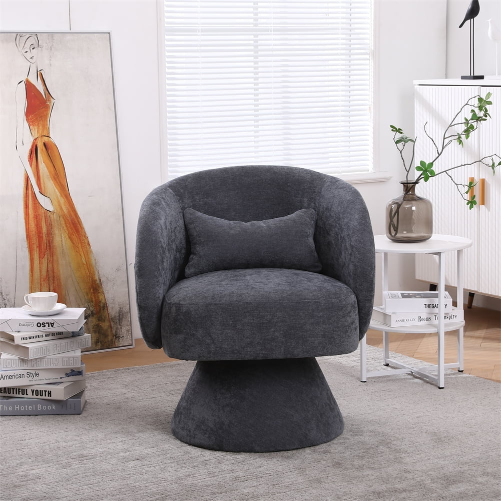 Mid Century Swivel Accent Chairs with 360 Degree Rotation, Upholstered ...
