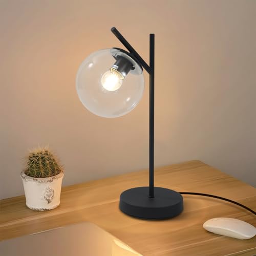 Mid Century Table Lamp Vintage Bedroom Desk Lamp Black Nightstand Table ...