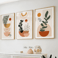 Mid Century Terracotta Beige Green Botanical Boho Poster Prints ...