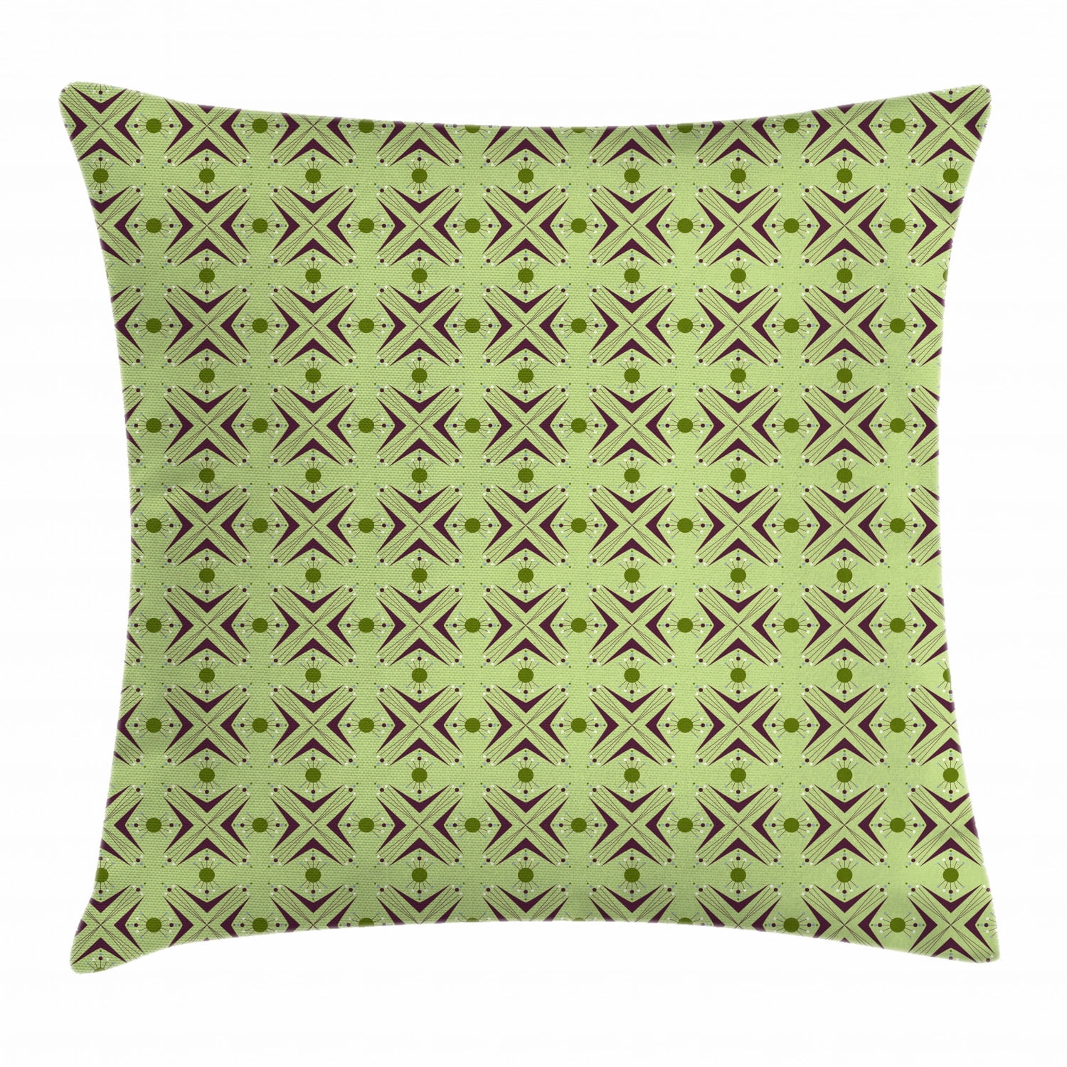 Mid Century Throw Pillow Cushion Cover, Atomic Form Abstraction with ...
