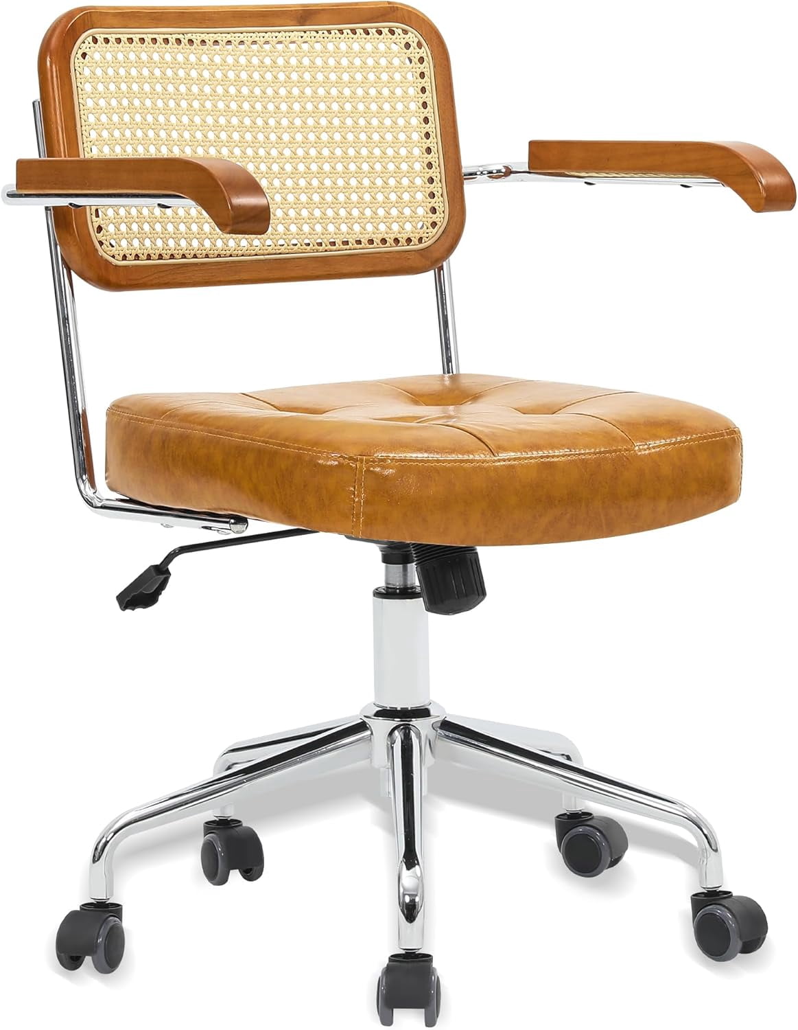 Mid Century Tilting Back Chair with Wheels 360 Swivel Height Adjustable ...