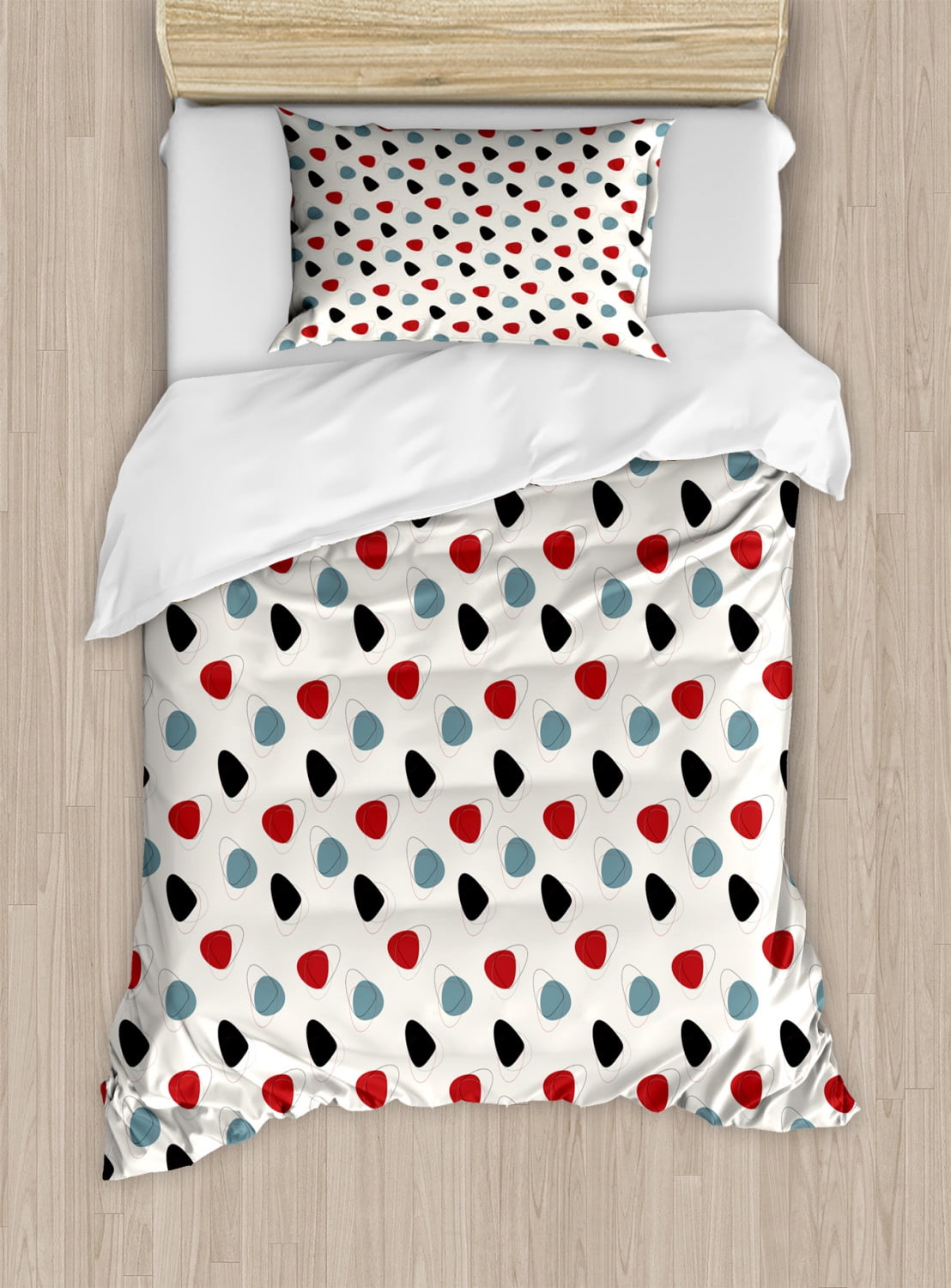 Mid Century Twin Size Duvet Cover Set, Retro Revival Space Design with ...
