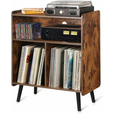 DWVO Vinyl Storage Table, Display Record Player Stand for 200 Albums ...