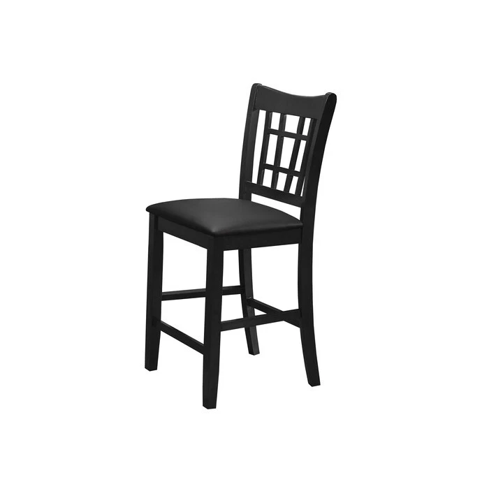 Mid-Century Wooden 2 Piece Counter Chair Set, Open Grid Back Dining ...