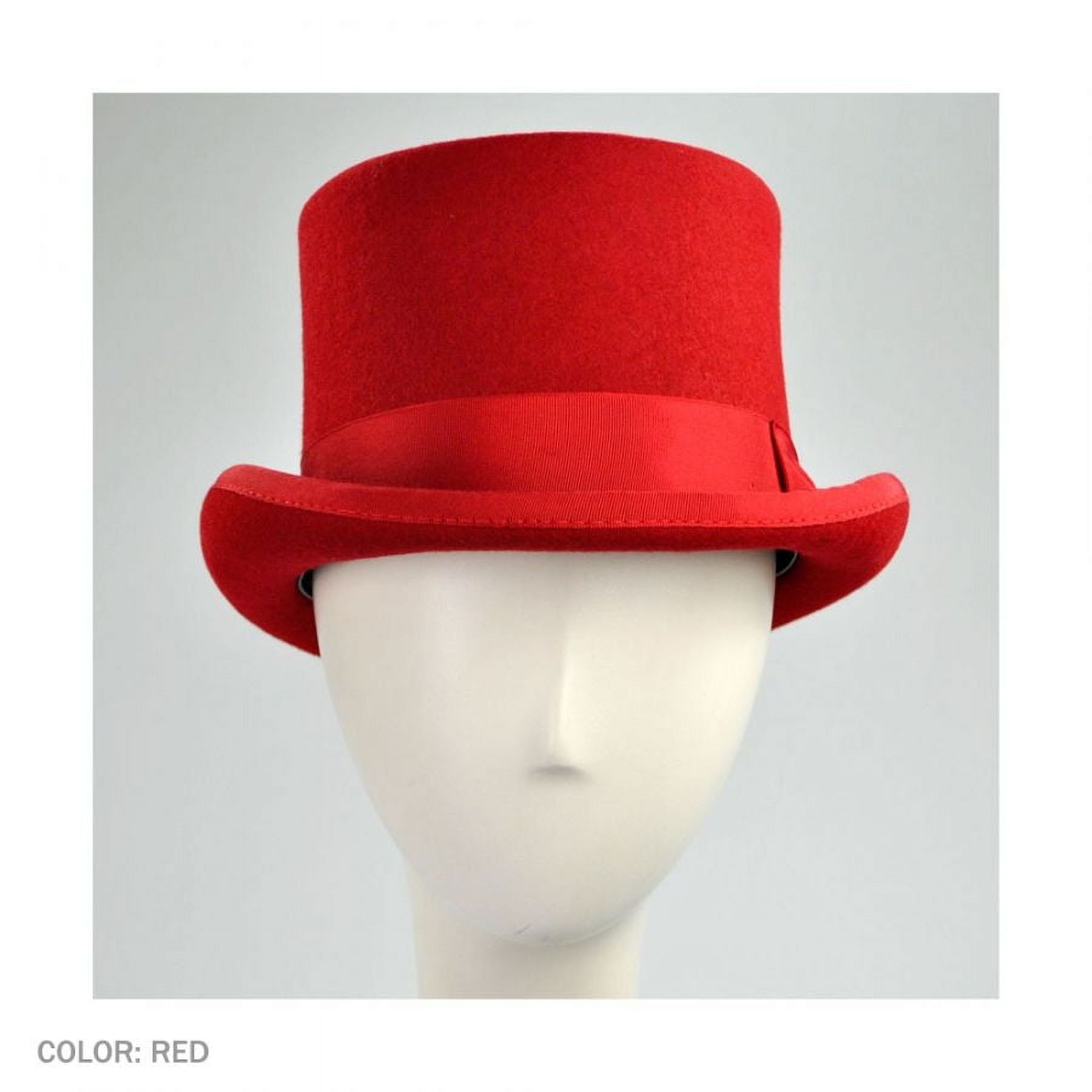 Mid Crown Wool Felt Top Hat - XXL - Red - Walmart.com